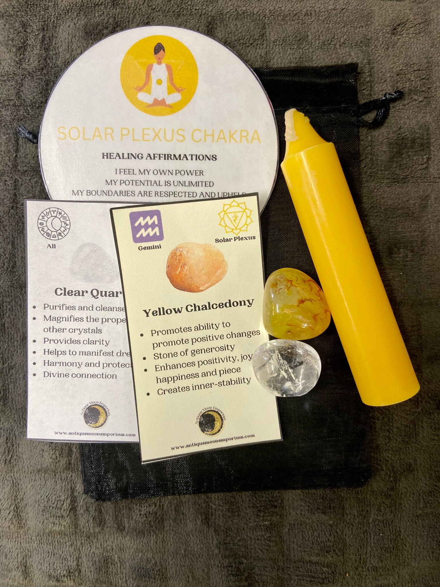 Solar Plexus Chakra strengthening meditation kit | Antique Moon ...